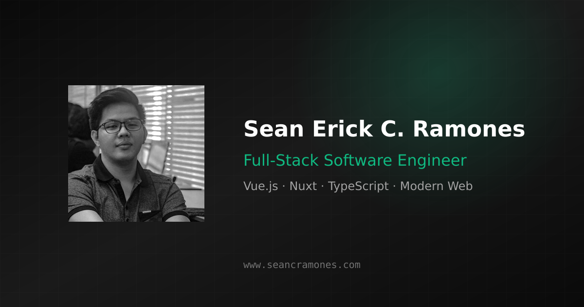 Sean Erick C. Ramones | Full-stack Software Engineer
